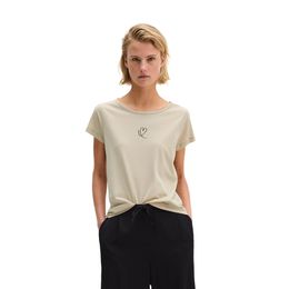 Marc O'Polo T-Shirt MARC O'POLO "aus leichtem Single Jersey", Damen, Gr. L, beige (linen beige), Obermaterial: 100% Baumwolle, unifarben, Basic, regular fit, Shirts T-Shirt
