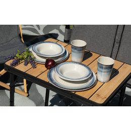 Flamefield Exklusiv Nordlight Melamin Geschirr-Set Anti-Slip 16-tlg. f&uuml;r 4 Personen - Kunststoff und Melamin Geschirr-Sets