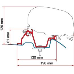 Fiamma Kit Mercedes Sprinter / VW Crafter High Roof Markisenadapter f&uuml;r F65 / F80s Markisen 60 cm - Markisenadapter