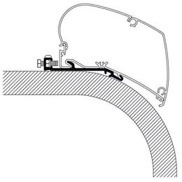 Thule Flat Adapter Serie 6 Markisenadapter f&uuml;r Omnistor 9200/6300/6200 Dachmontage 3 Meter - Markisenadapter