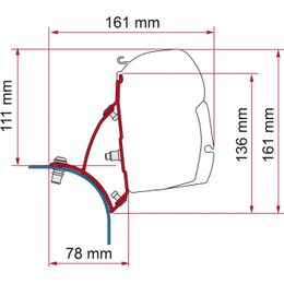 Fiamma Kit VW T5 / T6 Lift Roof Markisenadapter f&uuml;r F45s an VW T5 / T6 mit Aufstelldach - Markisenadapter
