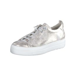 Sneaker Paul Green "Paul Green Sneaker Leder", Damen, Gr. 38,5, metallic, Leder, Schuhe Sneaker