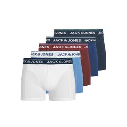 Jack & Jones Trunk JACK & JONES "JACBRANCO SOLID TRUNKS 5 PACK", Herren, Gr. S, 5 Stk., bunt (bellwether blau pack:cabernet, portyoyale, schwarznavy, bw), Jersey, Obermaterial: 95% Baumwolle, 5% Elasthan, unifarben mit Farbeinsatz, figurbetont, Unterhosen