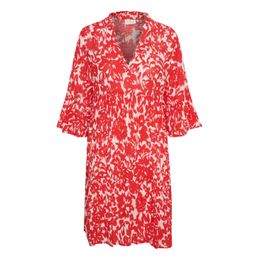 Midikleid Kaffe "Kleid KAellen", Damen, Gr. 34, N-Gr, rot (rot flower print), Obermaterial: 100% Viskose LENZING ECOVERO CV LenzEcov., Kleider Midikleid