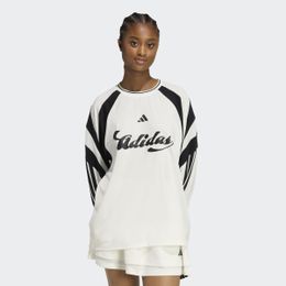 Langarmshirt adidas Sportswear "W HER LS", Damen, Gr. M, sanftes wei&szlig;, schwarz, Obermaterial: 100% Polyester, normal, Rundhals, Shirts Langarmshirt