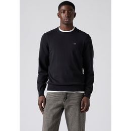 Levi's Rundhalspullover LEVI'S "LIGHTWEIGHT HM SWEATER", Herren, Gr. XXL, meteorite, Strick, Obermaterial: 100% Baumwolle, regular fit normal, Rundhals, angesetztes B&uuml;ndchen, Pullover Rundhalspullover, Feingerippte Abschl&uuml;sse
