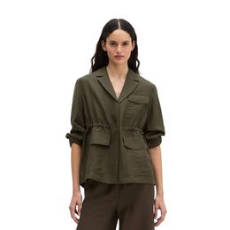Marc O'Polo Kurzjacke MARC O'POLO "aus Viskose-Leinen-Mix", Damen, Gr. 36, mossy earth, Obermaterial: 67% Viskose, 21% Polyester, 12% Leinen, unifarben, regular fit, normaler Saum, Jacken Kurzjacke