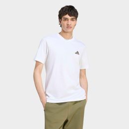 T-Shirt adidas Sportswear "CAMO GRAFIK, KLEINE LOGOSTICKEREI", Herren, Gr. L, wei&szlig;, Obermaterial: 100% Baumwolle, normal, Rundhals, Shirts T-Shirt