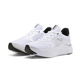 Sneaker Puma "SOFTRIDE Mayve 2 Sneakers Damen", Damen, Gr. 35,5, wei&szlig; schwarz silber metallic, Obermaterial: Textil, Synthetik. Futter: Textil. Innensohle: Textil. Laufsohle: Synthetik, Gummi, Schuhe Sneaker