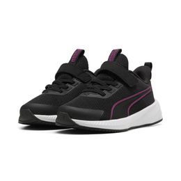 Sneaker Puma "Flyer 4 Laufschuhe Kinder", M&auml;dchen, Gr. 27,5, schwarz fuchsia glow pink, Obermaterial: Textil, Synthetik. Futter: Textil. Innensohle: Textil. Laufsohle: Synthetik, Gummi, Schuhe Sneaker