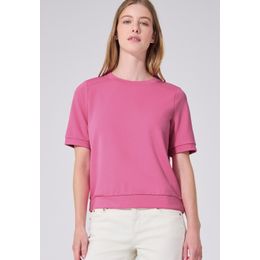 T-Shirt STREET ONE STUDIO, Damen, Gr. 34, simply pink, Stoff, 71% Polyester, 26% Viskose, 3% Elasthan, unifarben, normal normal, Rundhals, B&uuml;ndchen, Shirts T-Shirt, Jersey
