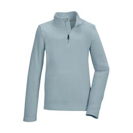 Fleeceshirt Killtec "KSW 247 GRLS FLC SHRT", M&auml;dchen, Gr. 140, blau (graublau), Obermaterial: 100% Polyester, Shirts, Fleeceshirt mit Stehkragen, Kinnschutz und hohem Tragekomfort