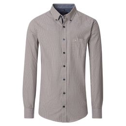 Langarmhemd Casamoda "Casamoda Freizeithemd Print", Herren, Gr. L, Normalgr&ouml;&szlig;en, dunkelblau, 100% Baumwolle, bedruckt, l&auml;ssig geschnitten, Hemden