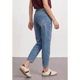 Comfort-fit-Jeans Street One, Damen, Gr. 34, L&auml;nge 28, medium blau random wash, Jeans, 56% Lyocell, 22% Polyester, 19% Viskose, 3% Elasthan, unifarben, lang, Jeans, 5-Pocket-Style