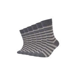 Marc O'Polo Socken MARC O'POLO "6er Pack", Damen, Gr. 35-38, dunkelgrau melange, 76% Baumwolle, 22% Polyamid, 2% Elasthan, gestreift, Socken Socken