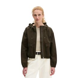 Marc O'Polo Outdoorjacke MARC O'POLO "aus gepeachtem Baumwoll-Canvas", Damen, Gr. 46, mossy earth, Obermaterial: 100% Baumwolle, unifarben, elastischer Bund, Jacken Outdoorjacke