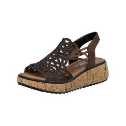 Riemchensandale Rieker "Rieker Sandalen Lederimitat", Damen, Gr. 38, dunkelbraun, Lederimitat, Schuhe Riemchensandale