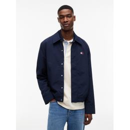 Blouson Tommy Jeans "TJM CITY LIFE COACH JACKET", Herren, Gr. L, schwarz night navy, Web, Obermaterial: 100% Nylon, normal normal, Manschette, Jacken Blouson