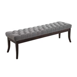CLP Sitzbank Ramses mit hochwertiger Polsterung und Stoffbezug I Bank mit antik-dunklen Holzbeinen I Holzbank mit einer Sitzh&ouml;he von: 46 cm