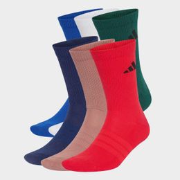 Sportsocken adidas Performance "C ESS CRW 6PP", Damen, Gr. L (43/45), royal blau, dunkelblau, warm clay, pure ruby, Obermaterial: 56% Baumwolle, 40% Polyester, 3% Elasthan, 1% Polyamid, Socken Sportsocken