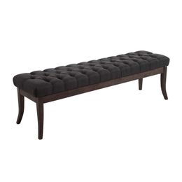 CLP Sitzbank Ramses mit hochwertiger Polsterung und Stoffbezug I Bank mit antik-dunklen Holzbeinen I Holzbank mit einer Sitzh&ouml;he von: 46 cm