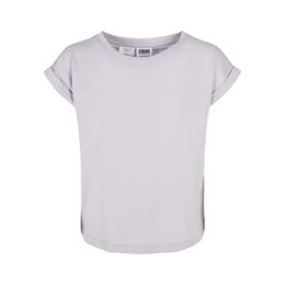 T-Shirt Urban Classics "Urban Classics Damen Girls Organic Extended Shoulder Tee", M&auml;dchen, Gr. 158/164, softlila, 100% Baumwolle, unifarben, loose fit, Rundhals, Shirts T-Shirt