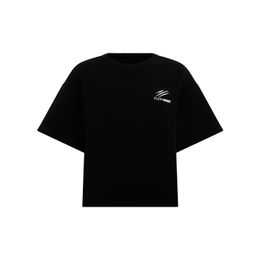 T-Shirt Plein Sport "Round Neck T-Shirt Icon Scratch", Damen, Gr. L, schwarz (02, schwarz), Stoff: 59% Baumwolle, 35% Polyester, 6% Elasthan. Strick: 55% Baumwolle, 40% Polyester, 5% Elasthan, Shirts T-Shirt