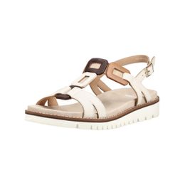 Riemchensandale Ara "Ara Sandalen Glattleder", Damen, Gr. 38, wei&szlig;, braun, Glattleder, Schuhe Riemchensandale