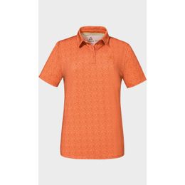 Sch&ouml;ffel Poloshirt SCH&Ouml;FFEL "Polo Shirt Style Fraydo WMN", Damen, Gr. 46, 5115, orange, Oberstoff: 91% Polyester, 9% Elasthan, V-Ausschnitt, Shirts