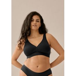 B&uuml;gelloser BH Naturana "Athleisure", Damen, Gr. 105, Cup C, schwarz, Obermaterial: 95% Baumwolle, 5% Elasthan, BHs