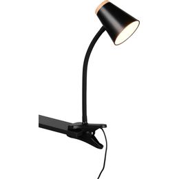 REALITY LEUCHTEN LED Klemmtischleuchte "PONGO, LED Klemmleuchte mit Kabel und Kippschalter, 4,5W 500 Lumen", schwarz, 1, H: 33cm, 1 Stk., Leuchten, 3000K warmwei&szlig;, verstellbare Klemmleuchte, Klammer 1-3 cm weit, H.33cm