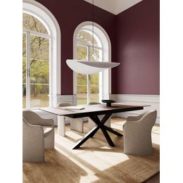 Esstisch ACTONA GROUP "Heaven,Tischplatte aus Keramik, ausziehbar - robust & pflegeleicht", braun (schwarz, rostbraun), B:240cm H:76cm T:100cm, Tische, Esstisch, Kratzfest, wasserabweisend, Sitzplatz f&uuml;r 4-8 Personen, B: 168/210 cm
