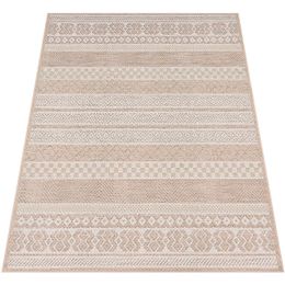 Teppich Paco Home "Vermont 183", beige, B:80cm H:4mm L:150cm, Polypropylen, Teppiche, Teppich, Flachgewebe, modernes gestreiftes Design, In- und Outdoor geeignet