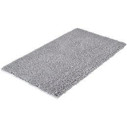 Badematte Kleine Wolke "Dana, Badvorleger, Badezimmer Teppich", grau (silbergrau), H:25mm, Baumwolle, Polyester, Badematten, Badematte, Badteppich, Uni Farben, quadratisch & rechteckig erh&auml;ltlich