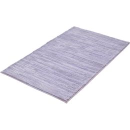 Badematte Kleine Wolke "Glow, Badvorleger, Badezimmer Teppich", lila (lavendel), H:14mm, Polyester, Badematten, Badematte, Badteppich, Uni Farben, Streifen Struktur, Hoch-Tief Effekt