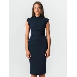 Jerseykleid TEESHOPPEN "TEESHOPPEN Dress Isabella", Damen, Gr. XLx34, blau (navy), Obermaterial: 100% Polyester, Kleider Jerseykleid
