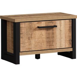 Sitzbank Home Affaire "Elda", braun (mango, schwarz, schwarz), B:73cm H:47cm T:39cm, Holzwerkstoff, MDF, Metall, Sitzb&auml;nke, Sitzbank, Sitzbank mit 1 Gasdruckd&auml;mpfer Klappe &ndash; (B/T/H) 73/39/47 cm