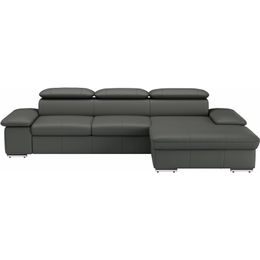 Sit & More Ecksofa SIT & MORE "Valantine L-Form, B: 286 cm", grau (anthrazit), B:286cm H:73cm T:174cm, Sofas, Ecksofa, mit Arm- & Kopfteilverstellung, optional mit Bettfunktion