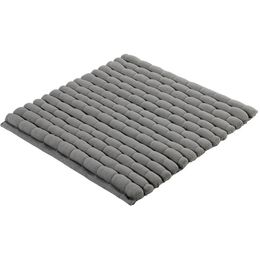 Badematte Kleine Wolke "Avera, Badvorleger, Badezimmer Teppich", grau (schiefer), H:50mm, Baumwolle, Polyester, Badematten, Badematte, Badteppich, Uni Farben, handgewebt, quadratisch & rechteckig