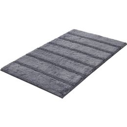 Badematte Kleine Wolke "Monrovia, Badvorleger, Badezimmer Teppich", schiefer, H:23mm, Kunstfaser, Badematten, Badematte, Badteppich, Uni Farben, gestreift, aus Mikrofaser, waschbar