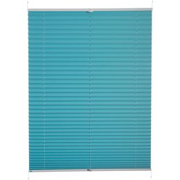 Plissee K-home "Klemmfix Pisa" Gr. 8, blau (eisblau), B:110cm H:130cm, Obermaterial: 100% Polyester, Plissees