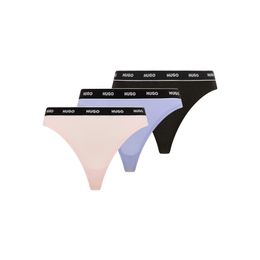 String HUGO UNDERWEAR "TRIPLET THONG STRIPE", Damen, Gr. M, open miscellaneous 964, Jersey, Obermaterial: 95% Baumwolle, 5% Elasthan, Unterhosen String, elastischer Bund mit Logo, enganliegend