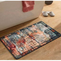 Badematte Gino Falcone "Aquata GF-163, Badvorleger, Badezimmer Teppich", mehrfarbig, H:5mm, Kunstfaser, Badematten, Badematte, Badteppich, bedruckt, rechteckig