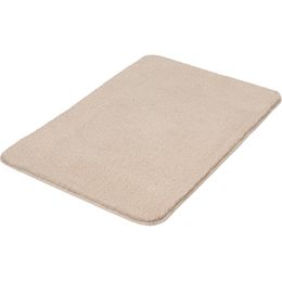 Badematte Kleine Wolke "Marco, Badvorleger, Badezimmer Teppich", beige (sandbeige), H:20mm, Polyester, Badematten, Badematte, Badteppich, Uni Farben