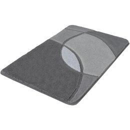 Badematte Kleine Wolke "Kent, Badvorleger, Badezimmer Teppich", grau (anthrazit), H:20mm, Polyacryl, Badematten, Badematte, Badteppich, modernes Design, Hoch-Tief Effekt