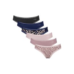 Slip Sloggi "Slip GO Crush Mini C6P 6er Pack", Damen, Gr. L, bunt (blau, rosa), Obermaterial: 95% Baumwolle CO. 5% Elasthan EL., Unterhosen Slip
