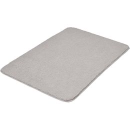 Badematte Kleine Wolke "Marco, Badvorleger, Badezimmer Teppich", grau (silbergrau), H:20mm, Polyester, Badematten, Badematte, Badteppich, Uni Farben