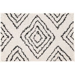 Badematte Kleine Wolke "Boho, Badvorleger, Badezimmer Teppich", beige (natur), H:36mm, Baumwolle, Badematten, Badematte, Badteppich, modernes Rauten Muster, reine Baumwolle, waschbar