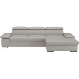 Sit & More Ecksofa SIT & MORE "Valantine L-Form, B: 286 cm", grau (light grau), B:286cm H:73cm T:174cm, Sofas, Ecksofa, mit Arm- & Kopfteilverstellung, optional mit Bettfunktion