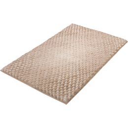 Badematte Kleine Wolke "Cory, Badvorleger, Badezimmer Teppich", rosa, H:24mm, Polyester, Badematten, Badematte, Badteppich, modischer Farbverlauf, Hoch-Tief Effekt, waschbar